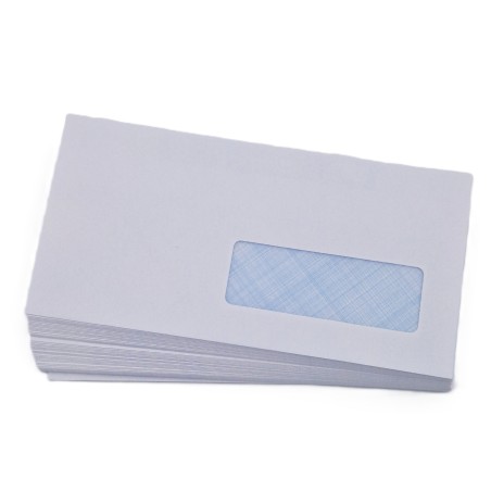 Enveloppes DL 110 x 220 mm avec fenêtre 35 x 100 mm papier velin 80 gr